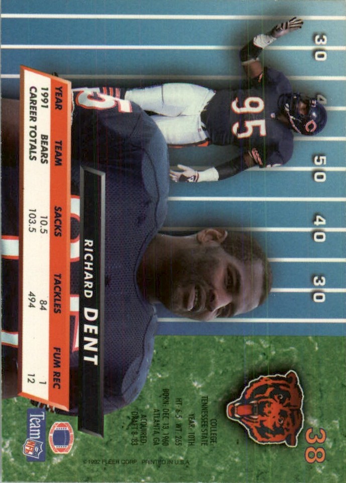 1992 Ultra NFL Richard Dent #38 | eBay