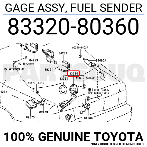 8332080360 Genuine Toyota GAGE ASSY, FUEL SENDER 83320-80360 | eBay