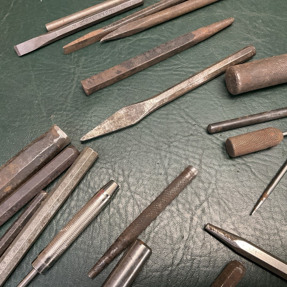 Large Lot of Machinist Chisels, Pin Punches, Center Punches & More | eBay
