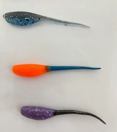 CRAPPIE SLAYER BAITS W/ CONTAINER, INCLUDES 120 EA 3" CRAPPIE SWIMBAITS ...