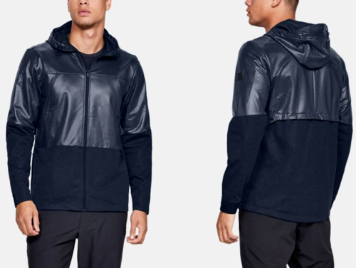 New Mens XL Under Armour NWT Swacket Jacket Black Wind Resistant Zipper ...