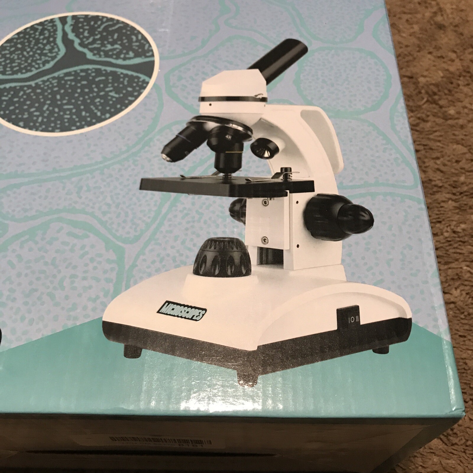 TELMU Microscope 40X-1000X Dual Cordless LED Illumination Lab Compound ...