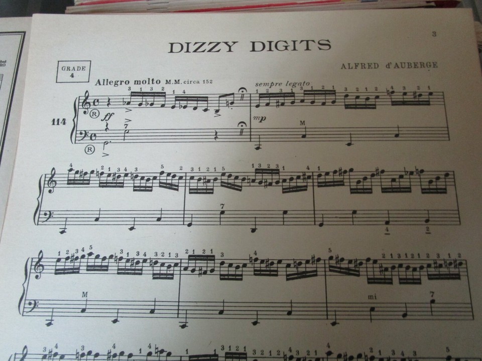 DIZZY DIGITS BY ALFRED d'AUBERGE ACCORDION SOLO SHEET MUSIC NOS | eBay