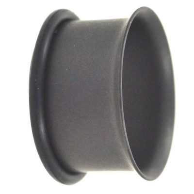 PAIR - MATTE ALL BLACK EAR TUNNELS PLUGS SINGLE FLARED GAUGES - (14 ...