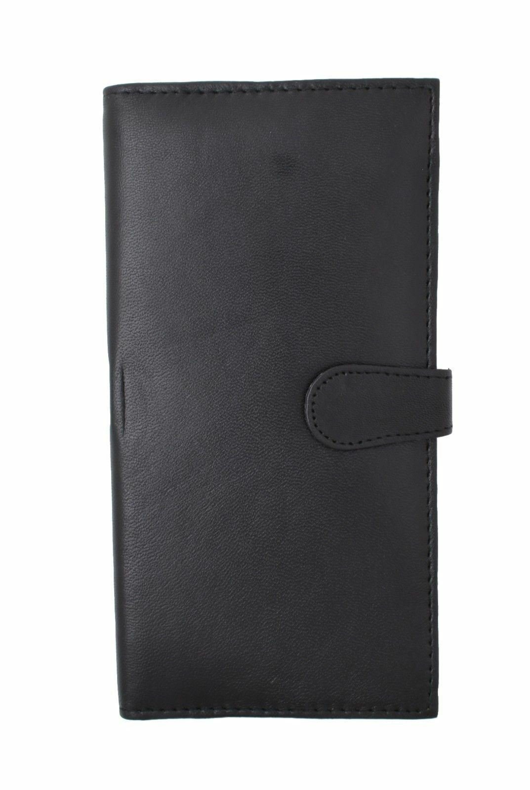 Genuine Leather PLAIN Checkbook Cover Black with Snap Closure NEW!!! | eBay