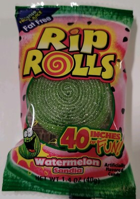 Rip Rolls Watermelon 40 inch Sour Belt Candy 4 Count Free Shipping | eBay