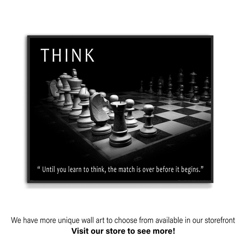 Chess Game Match Motivational Poster Art Print Think Quote Classroom ...