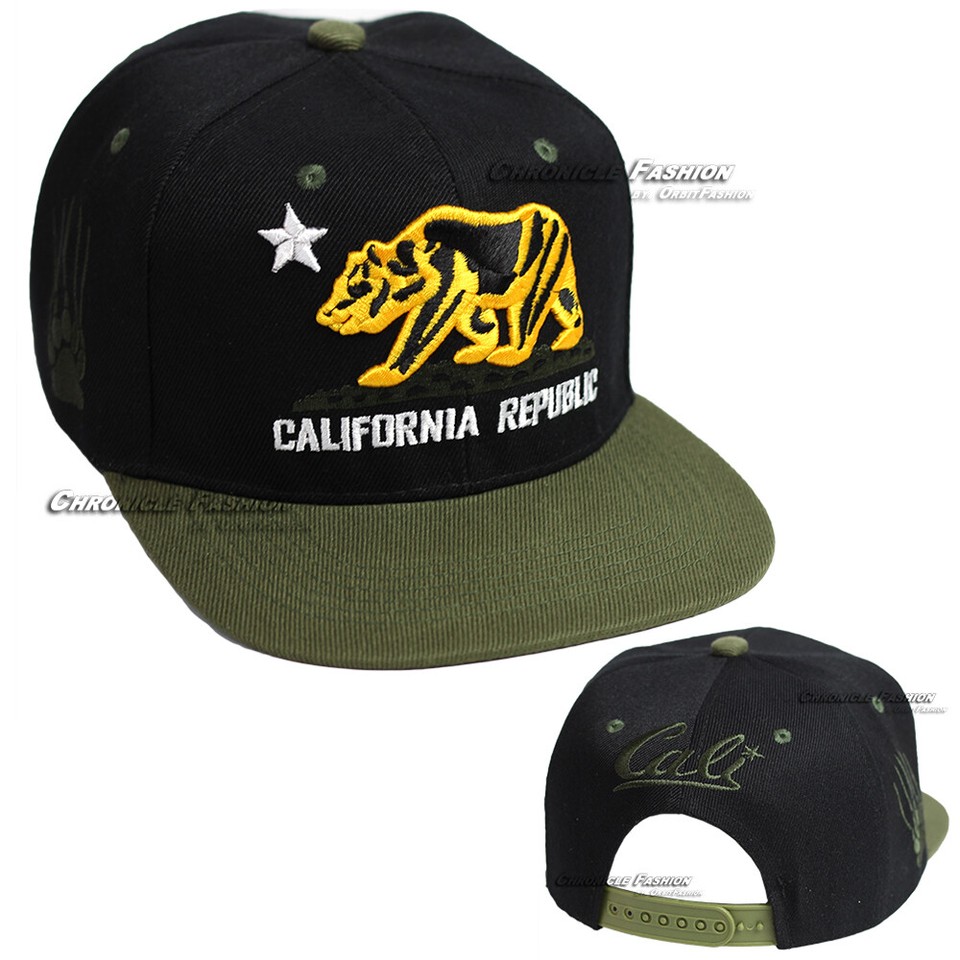 California Republic Baseball Cap Snapback Adjustable Hat Cali Hip Hop ...