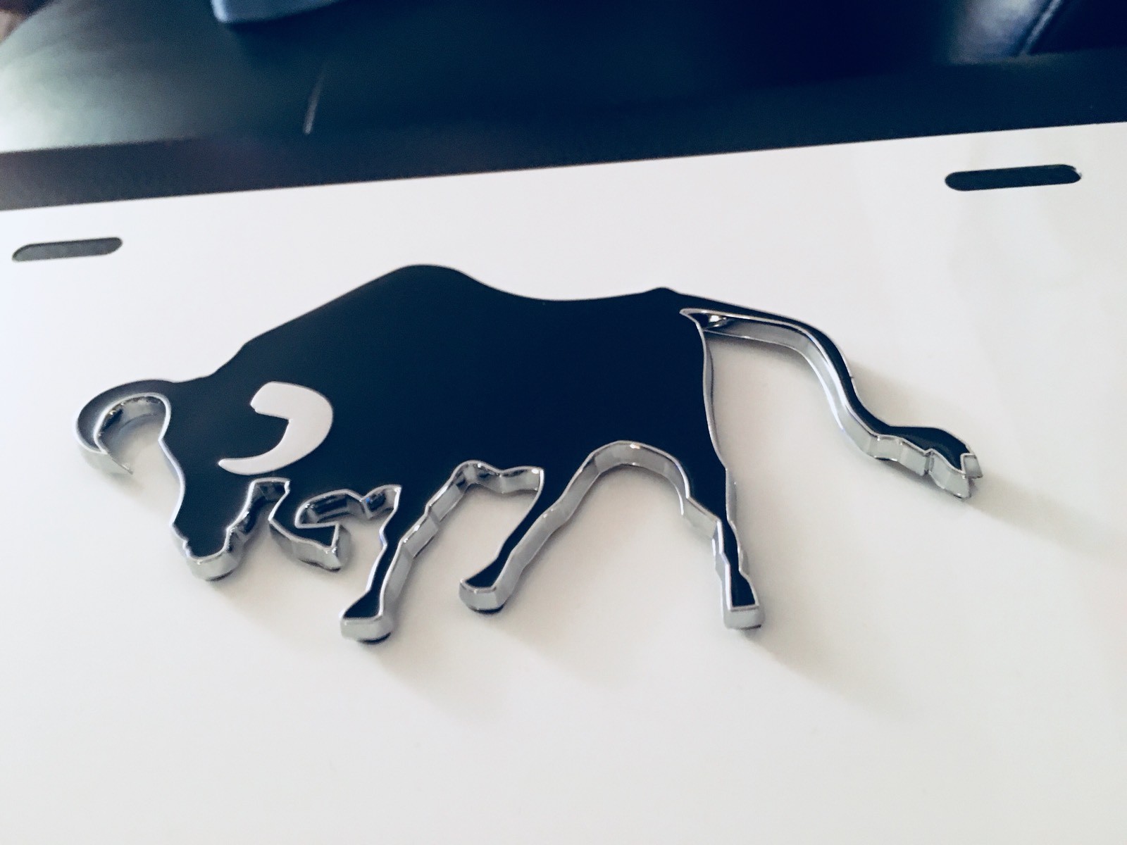 3D Custom Black Bull License Plate / Bull On White License Plate/ Free ...
