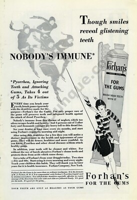 1929 Forhan's Toothpaste Ribbon Dental Gums PRINT AD Nearly 100 years ...