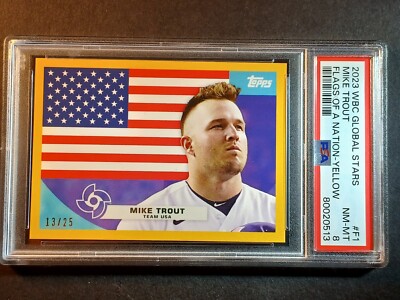 2023 Mike Trout /25 Topps WBC Yellow Flags Of Nations F-1 USA | eBay