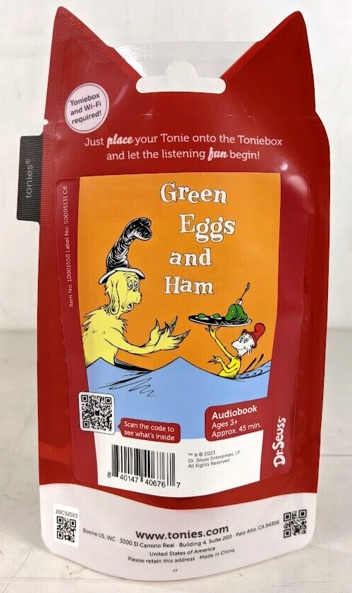*NEW* TONIES Audio Play Character Sam-I-Am Dr. Seuss: Green Eggs & Ham ...