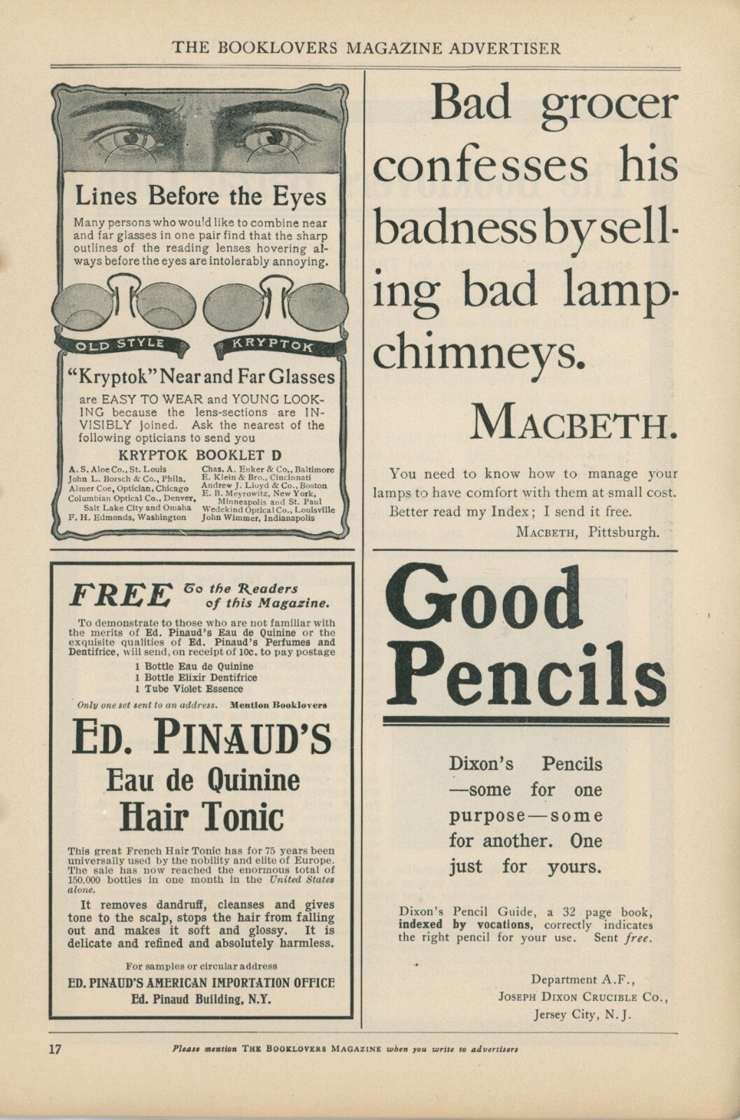 1905 Kryptok Vintage Reading Glasses Ad Eyeware Young Looking | eBay