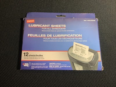 Cross Cut Paper Shredders - Shredder Lubricant Sheets