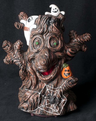 Haunted Halloween Spooky Tree Dancing Singing Light Up Eyes SEE VIDEO ...