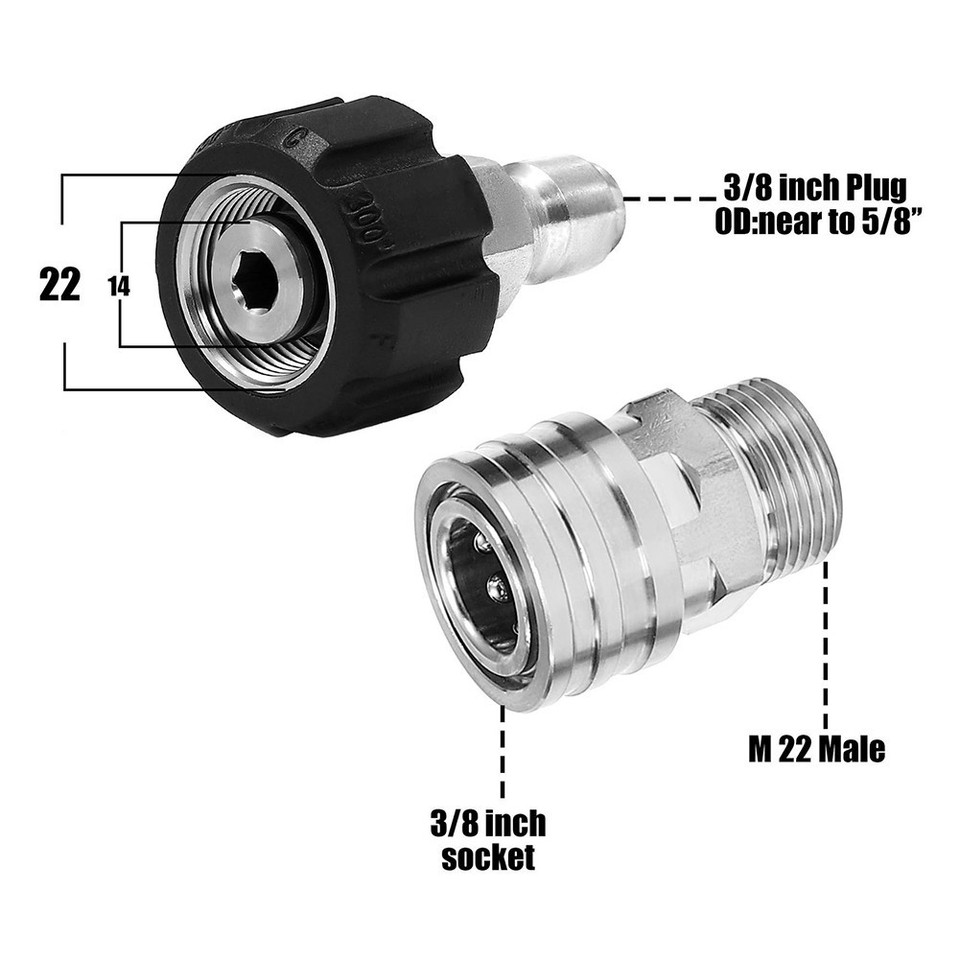 Comprehensive Stainless Steel Quick Connect Adapter Set for Cleaning ...