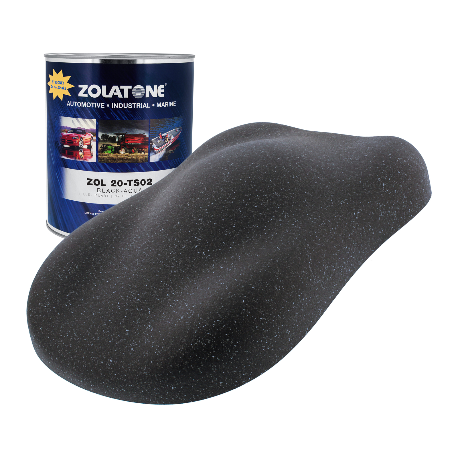 Zolatone Black/Aqua Trunk Spatter Paint, Quart - Match 1960’s and 70’s ...