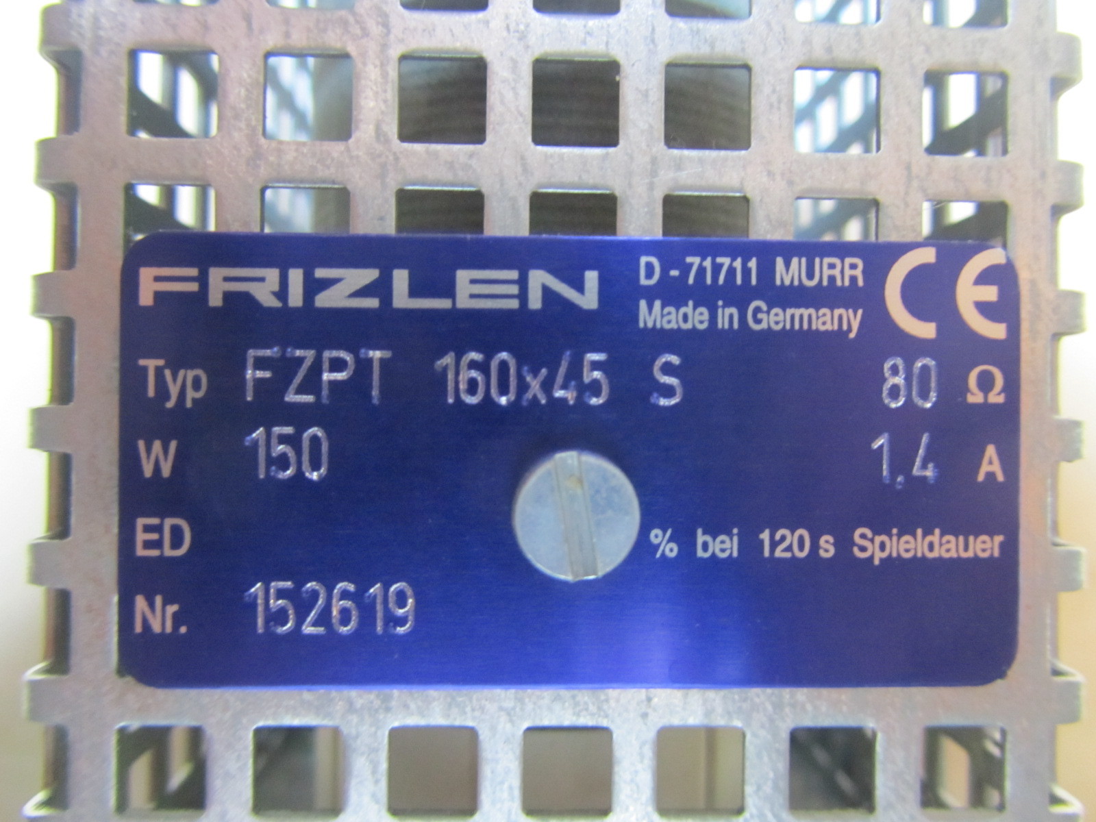 FRIZLEN 80 OHM POWER RESISTOR FZPT 165x45s 150 watts D-71711 | eBay