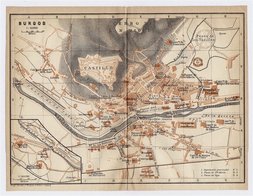 1913 ORIGINAL ANTIQUE CITY MAP OF BURGOS / CASTILE / SPAIN | eBay