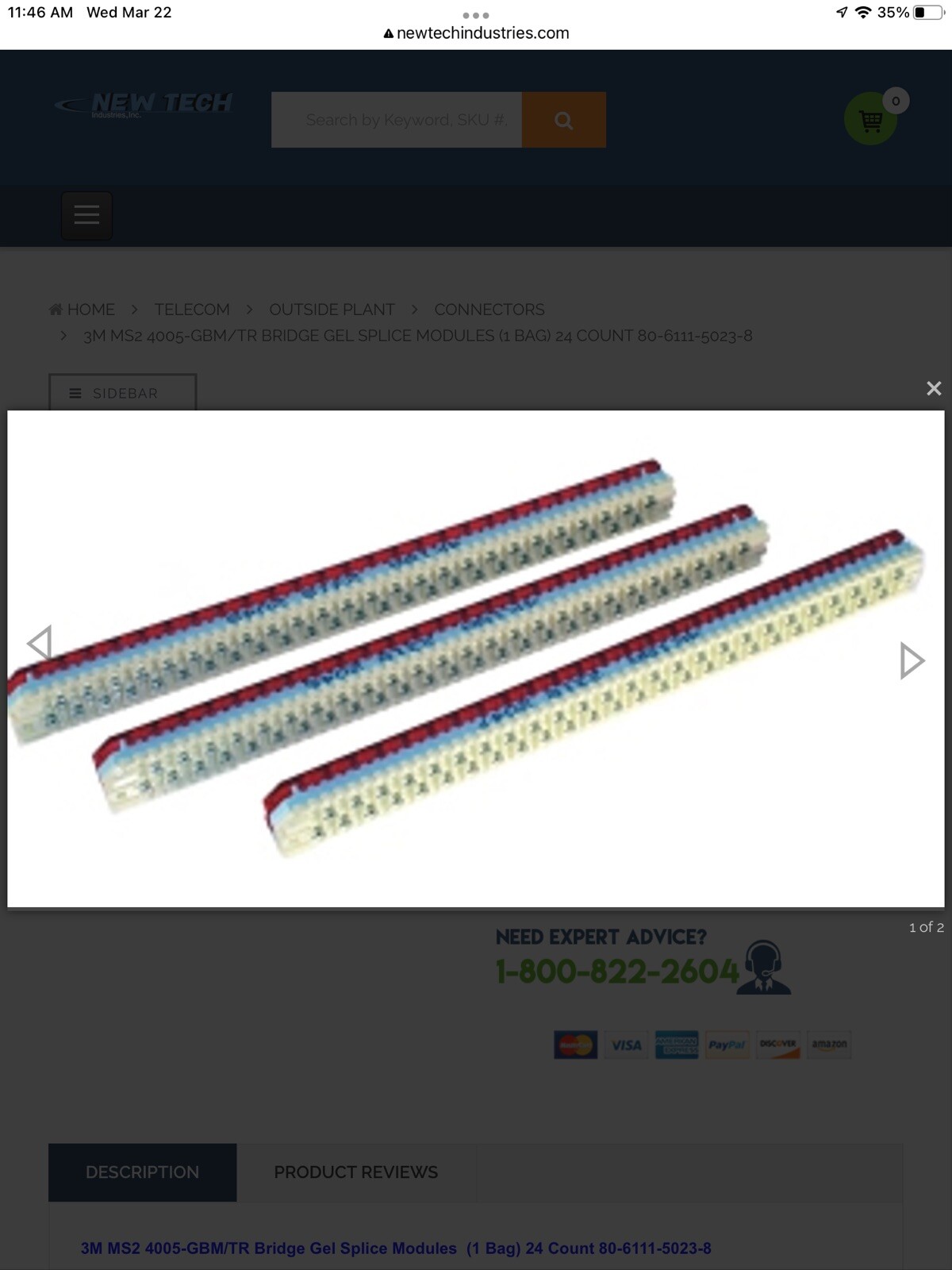 3M Corning 4005-gbm/tr Splicing Connector Bridge Module Gel for sale ...