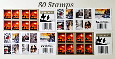 80 FOREVER STAMPS USPS 4 Books/Panes CHRISTMAS CARDS HOLIDAYS | eBay