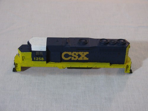 Vtg HO Scale Diesel Locomotive Shell ONLY, CSX #1258, Unmarked, PARTS ...