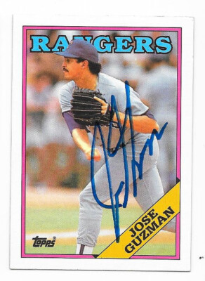 JOSE GUZMAN 1988 TOPPS AUTOGRAPHED SIGNED # 563 TEXAS RANGERS | eBay