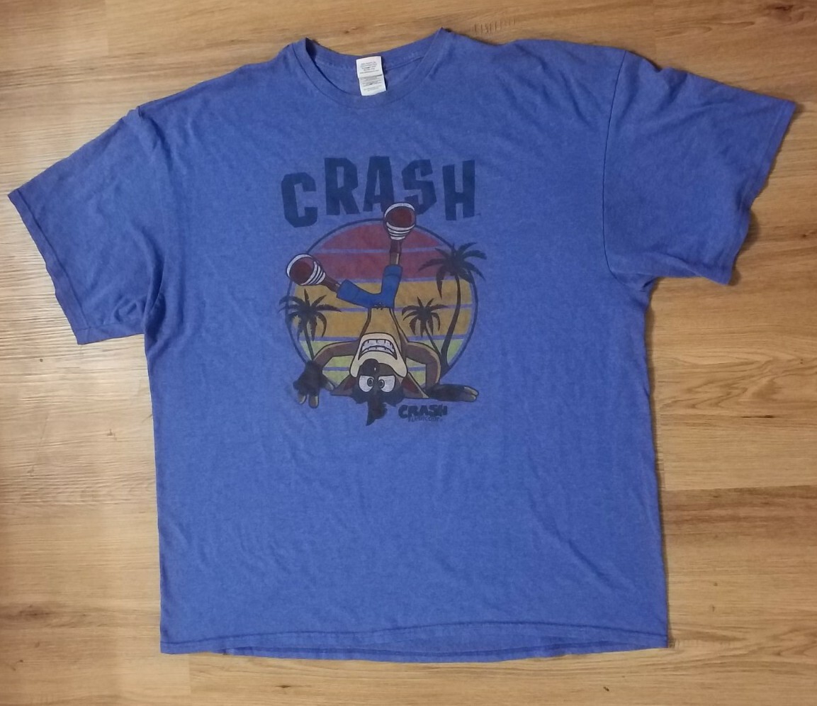 Crash Bandicoot Blue Graphic T Shirt Size 2XL XXL Del… - Gem