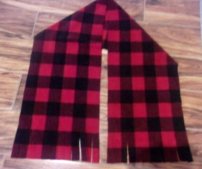 BUFFALO CHECK RED BLACK PRINT SUPER SUPER SOFT FLEECE SCARF HANDMADE 11 ...