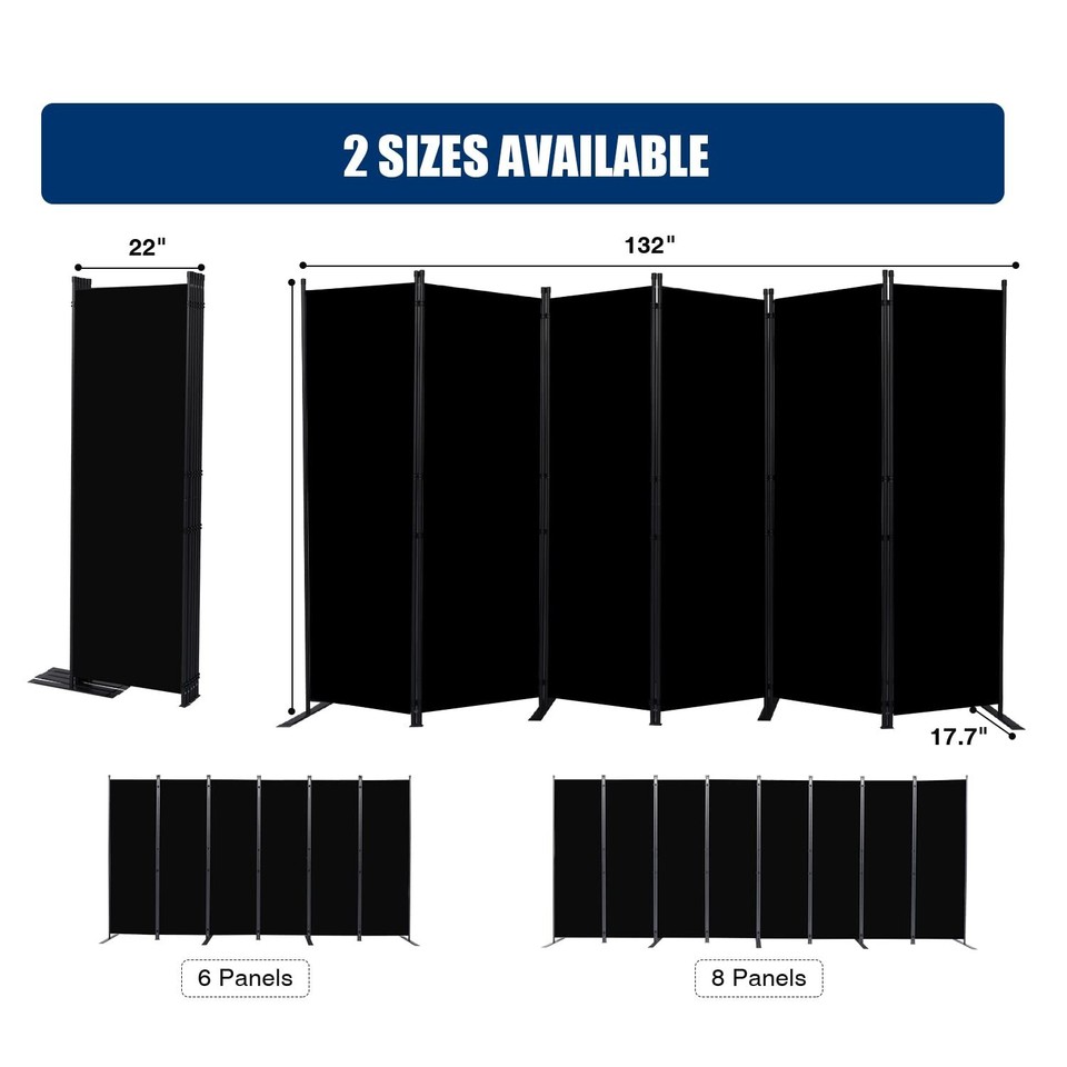 Room Divider and Folding Privacy Screens， 6 Panel Wide Room Divider ...