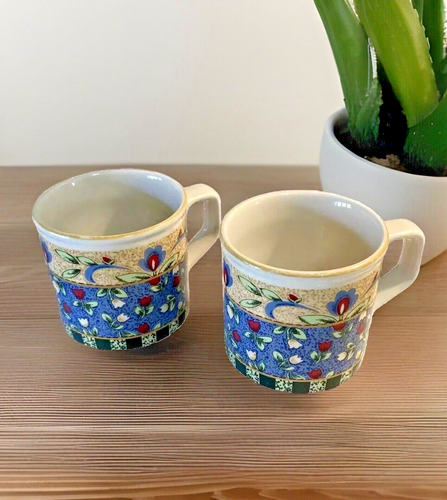 Tienshan Lancaster Stoneware White Floral Coffee Tea Mugs, Set of 2 | eBay