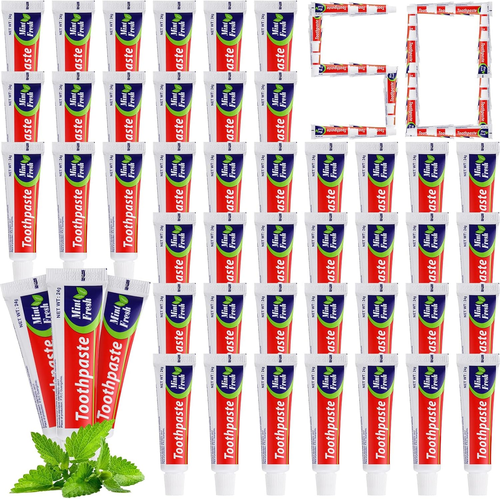 50Pc 0.85Oz Mini Toothpaste Bulk Travel Size, Regular Mint, Freshens ...