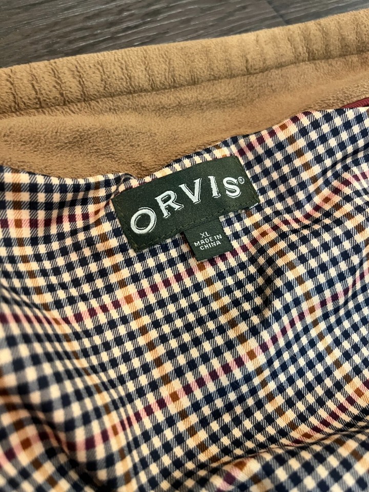 Orvis 100% Wool Men’s XL Hunting Shooting Jacket Padded Plaid Lined ...