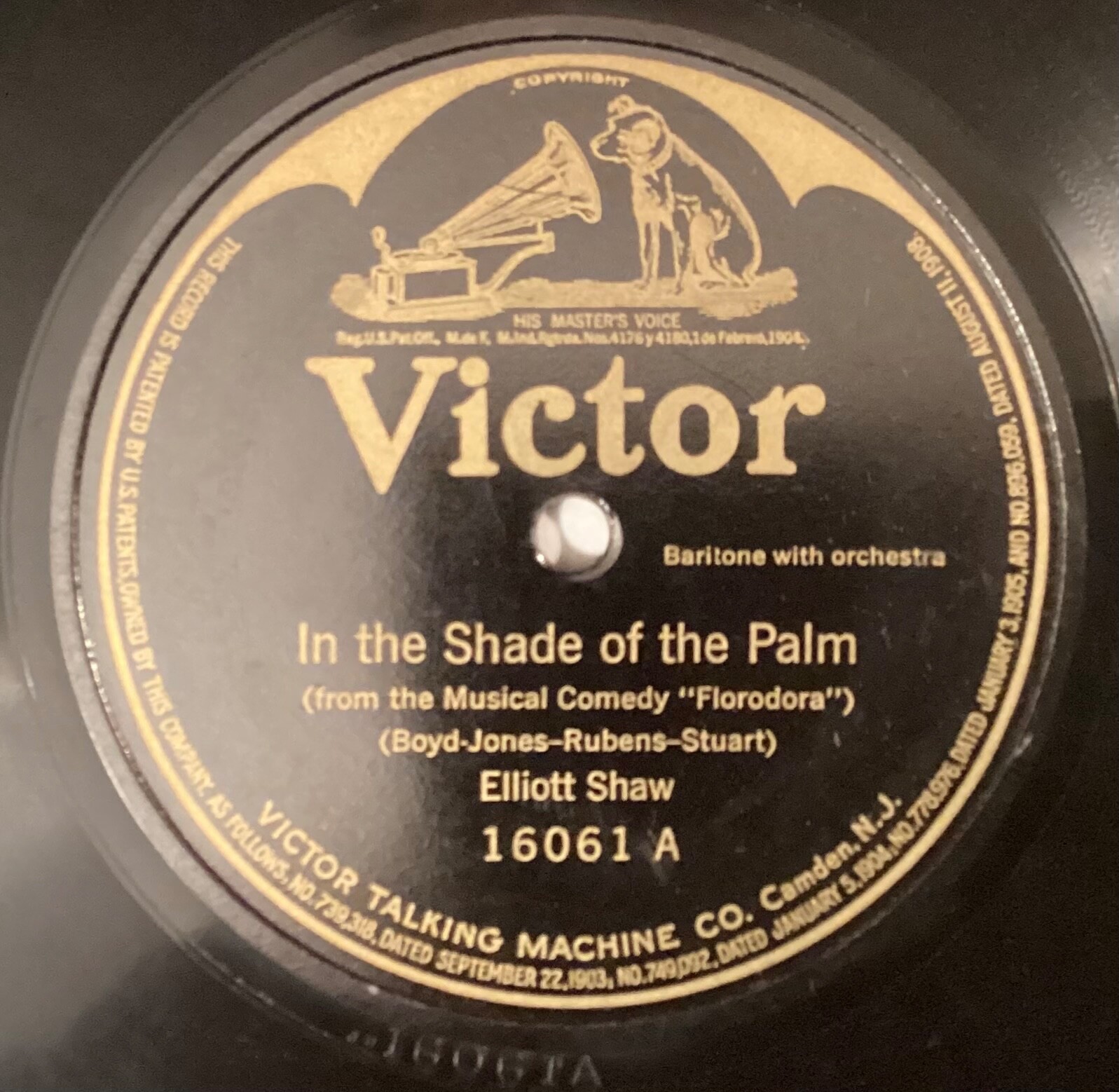 Elliott Shaw – 78 rpm Victor 16061: In the Shade of a Palm/VICTOR LT OP ...