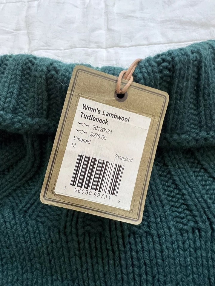 NWT Filson Lambswool Turtleneck Knit Sweater / Emerald Green / Women’s ...