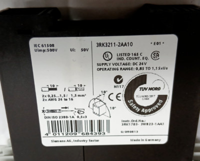 SIEMENS 3RK3211-2AA10 EXPANSION MODULE (BR4B.6B14) | eBay