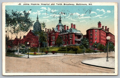 Vintage Johns Hopkins Hospital Baltimore Linen Postcard Picturing North ...