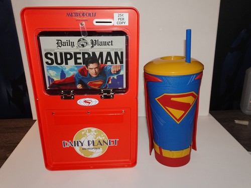NEW Superman 2025 AMC Newspaper Popcorn Bucket & Cup w/ Superman Topper ...
