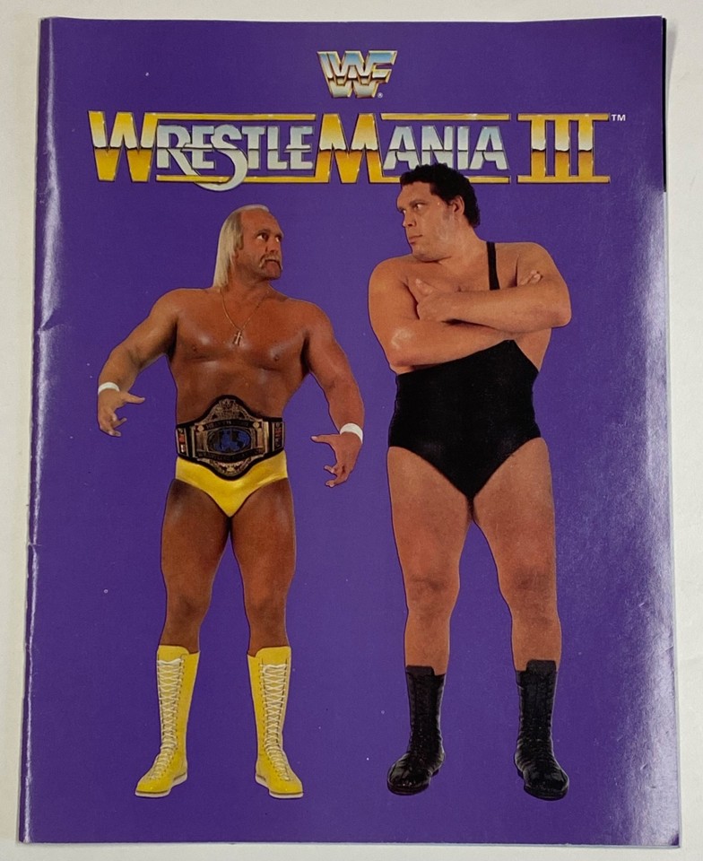 WWF Wrestlemania III 1987 Program Hulk Hogan Andre The Giant, Randy ...
