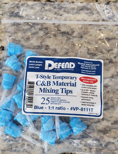 DEFEND DENTAL CROWN & BRIDGE 1:1 RATIO MIXING TIPS BLUE & WHITE 25/PK ...