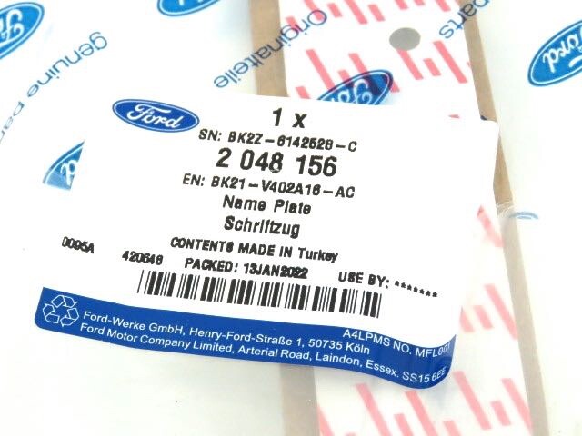 Genuine New FORD TRANSIT REAR DOOR BADGE Emblem 2013+ Custom & Connect ...