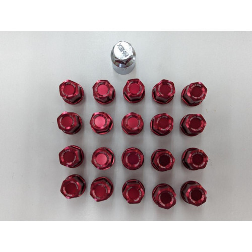 RAYS Duralumin Lock & Nut Set L32 5H M12X1.25 Red | eBay