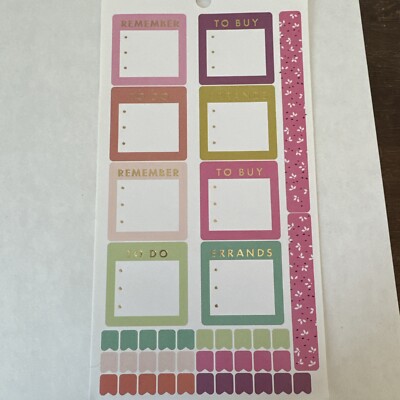 Happy Planner sticker sheet Remember, ToDo, Errands, ToBuy | eBay