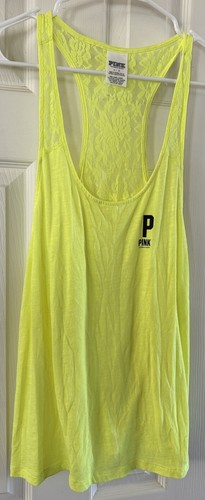 🧀🧀Victoria's Secret Vintage Racerback Tank Top Lace Back Yellow Size ...