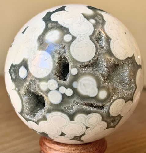 65mm Large Natural Fish Eye Ocean Jasper Sphere Ball | eBay