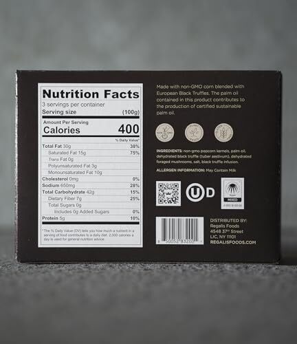 Regalis Microwavable Black Truffle Popcorn Non-GMO Kernels Real Black ...
