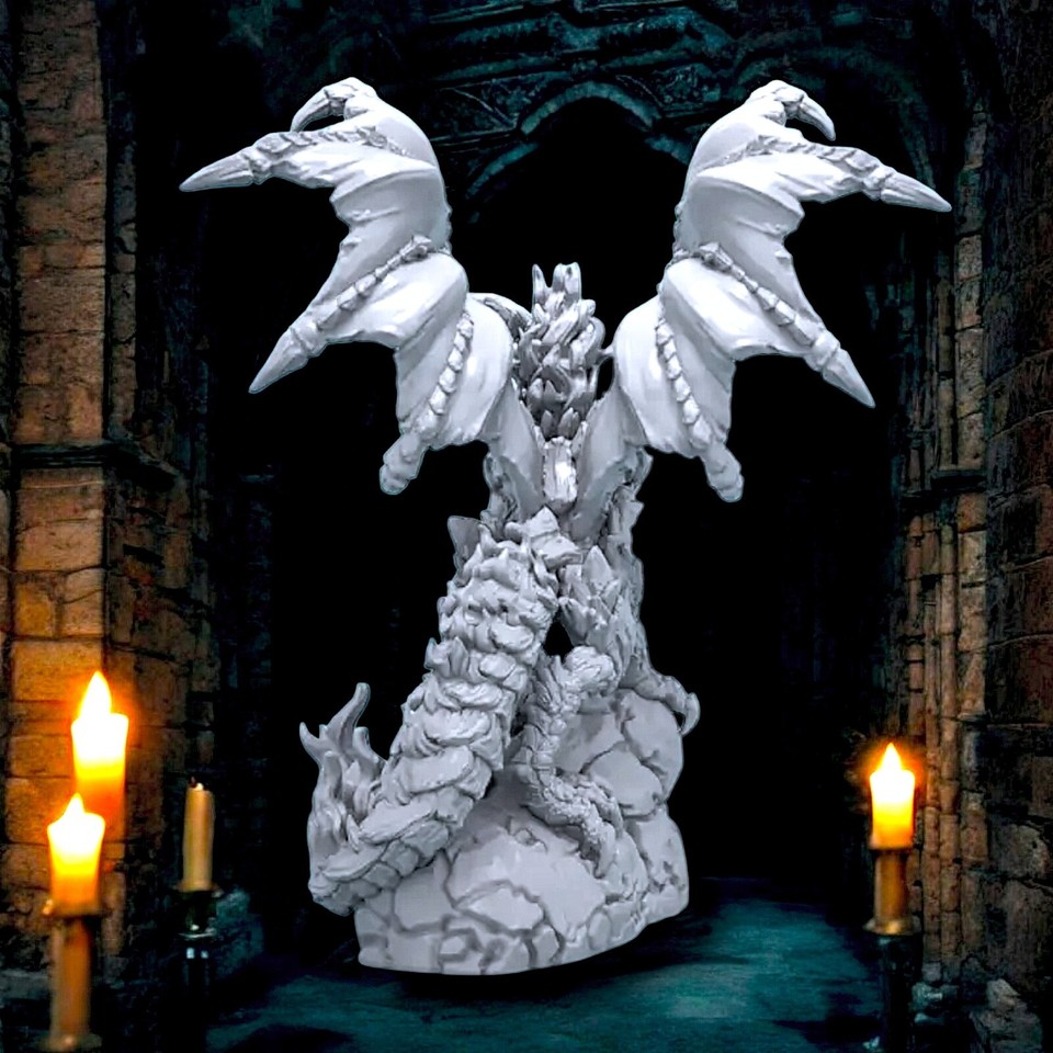 Spiked Hell Dragon Miniature DnD Pathfinder RPG Tabletop (LARGE) 2 ...