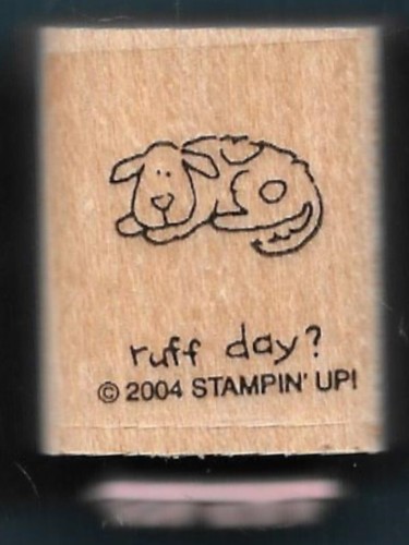DOG PUPPY Heart Animal Pet Friend RUFF DAY? Words Stampin' Up! wood ...