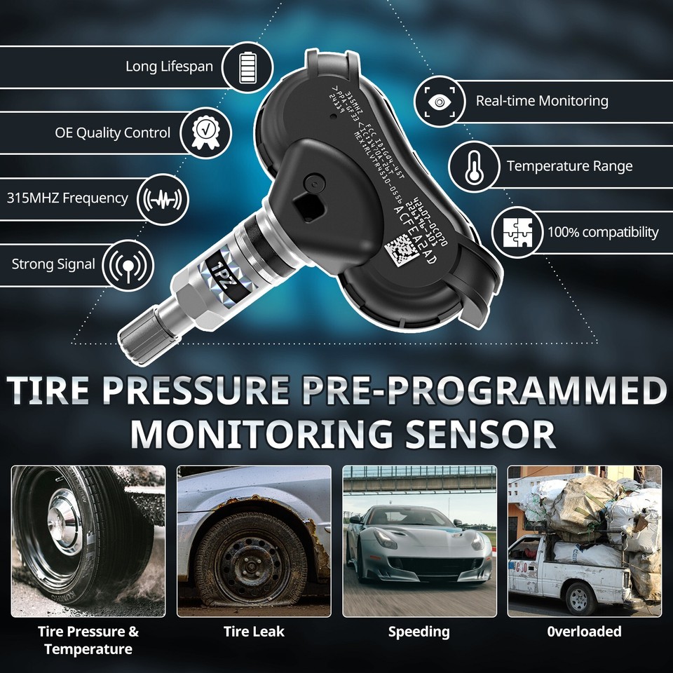 4 Genuine TPMS Tire Pressure Sensor 42607-0C070 For Toyota Sequoia ...
