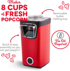 DASH Turbo POP Popcorn Maker with Measuring Cup to Portion Popping Corn ...